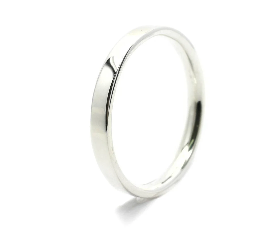 Sterling Silver 3mm Flat Wedding band Ring,High Polish Ring,Comfort Fit ...
